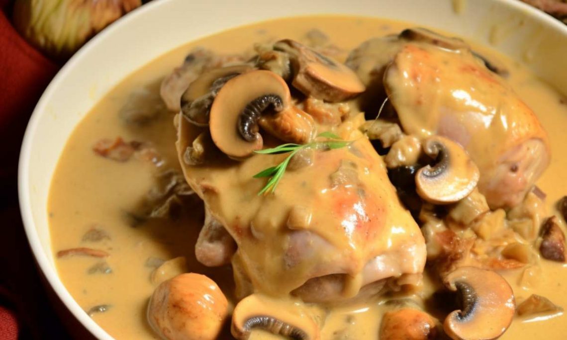 Poulet au porto et champignons